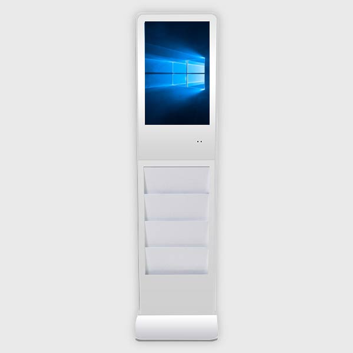 Tótem publicidad pantalla digital con flyers interior