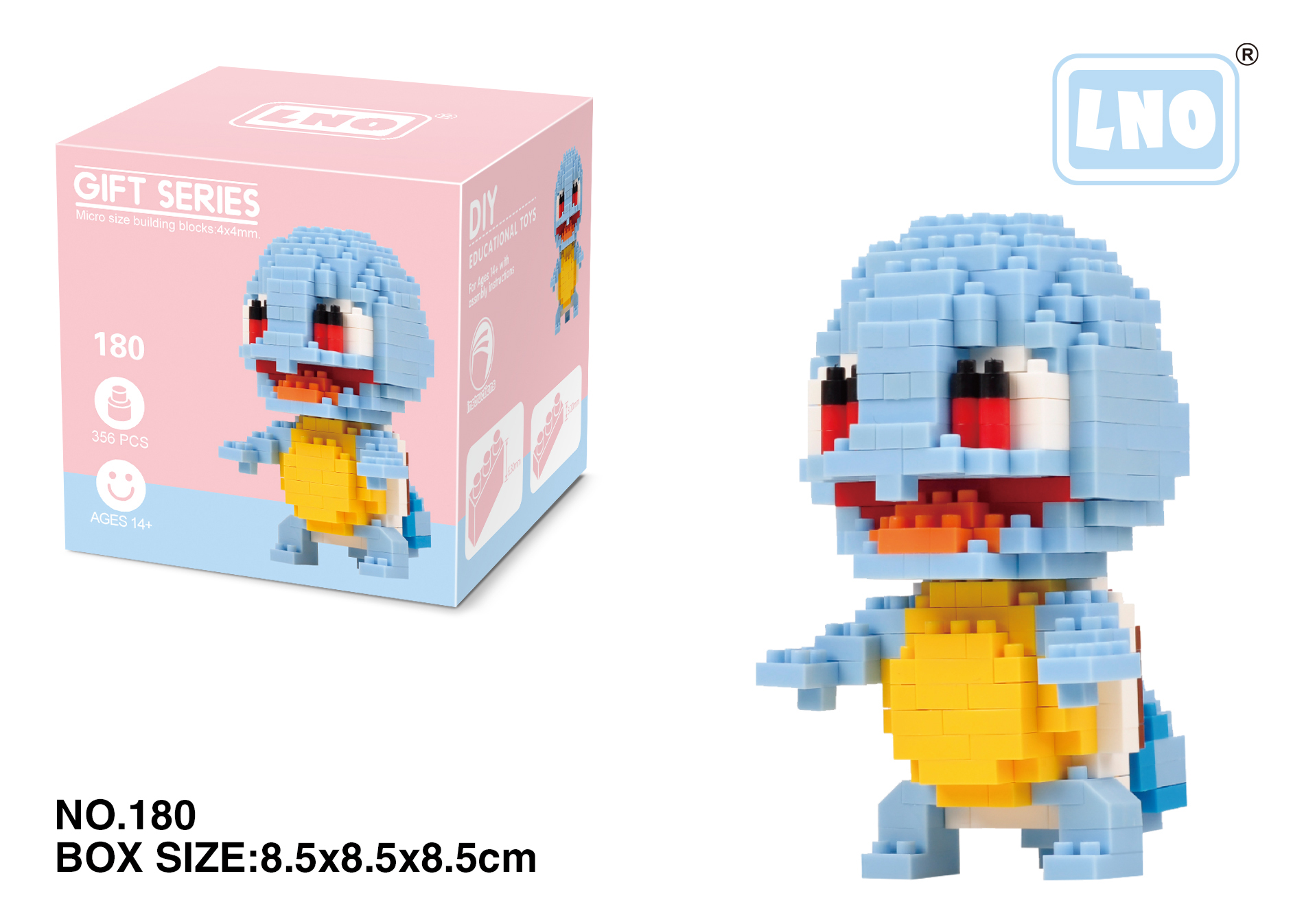 Nano Blocks Squirtle (tipo Lego 356 Piezas)