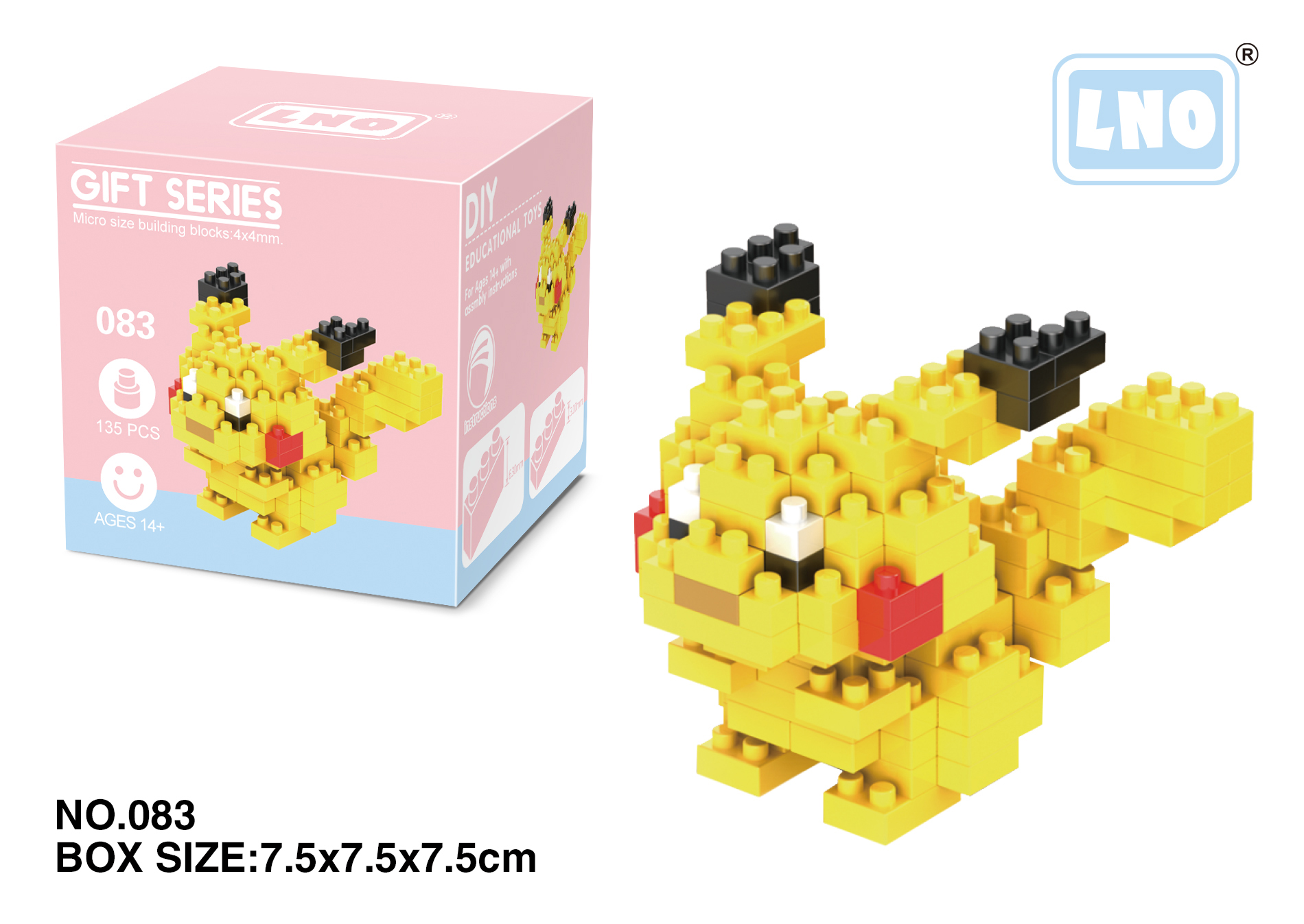 Nano Blocks Pokemon Pikachu (tipo Lego 135 Piezas)