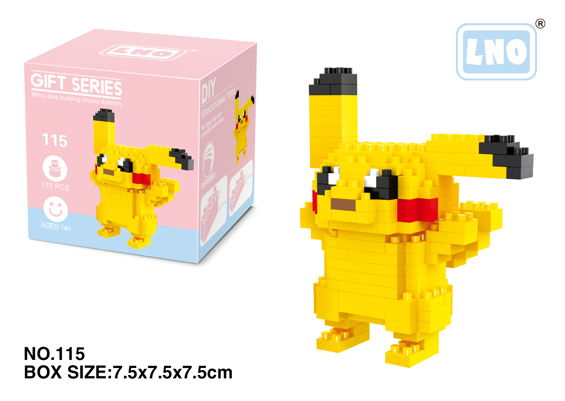Nano Blocks Pokemon Pikachu 2 (tipo Lego 170 Piezas)