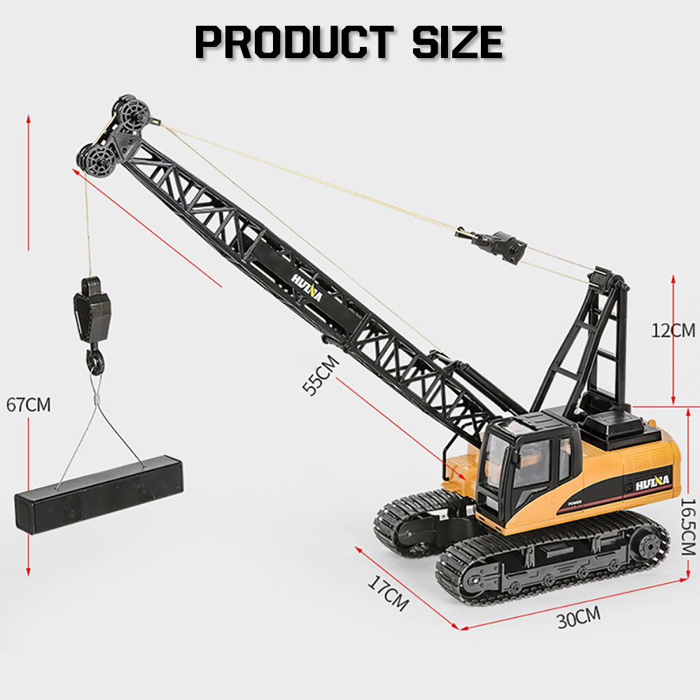 Grua con orugas a control remoto Huina 1572