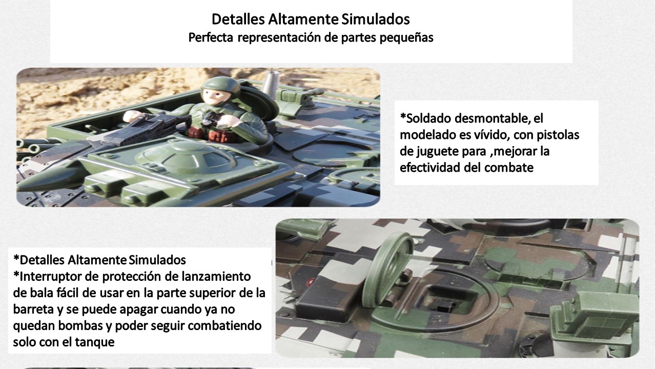 Tanque Blindado TJ001 radiocontrolado con Orugas Metálicas