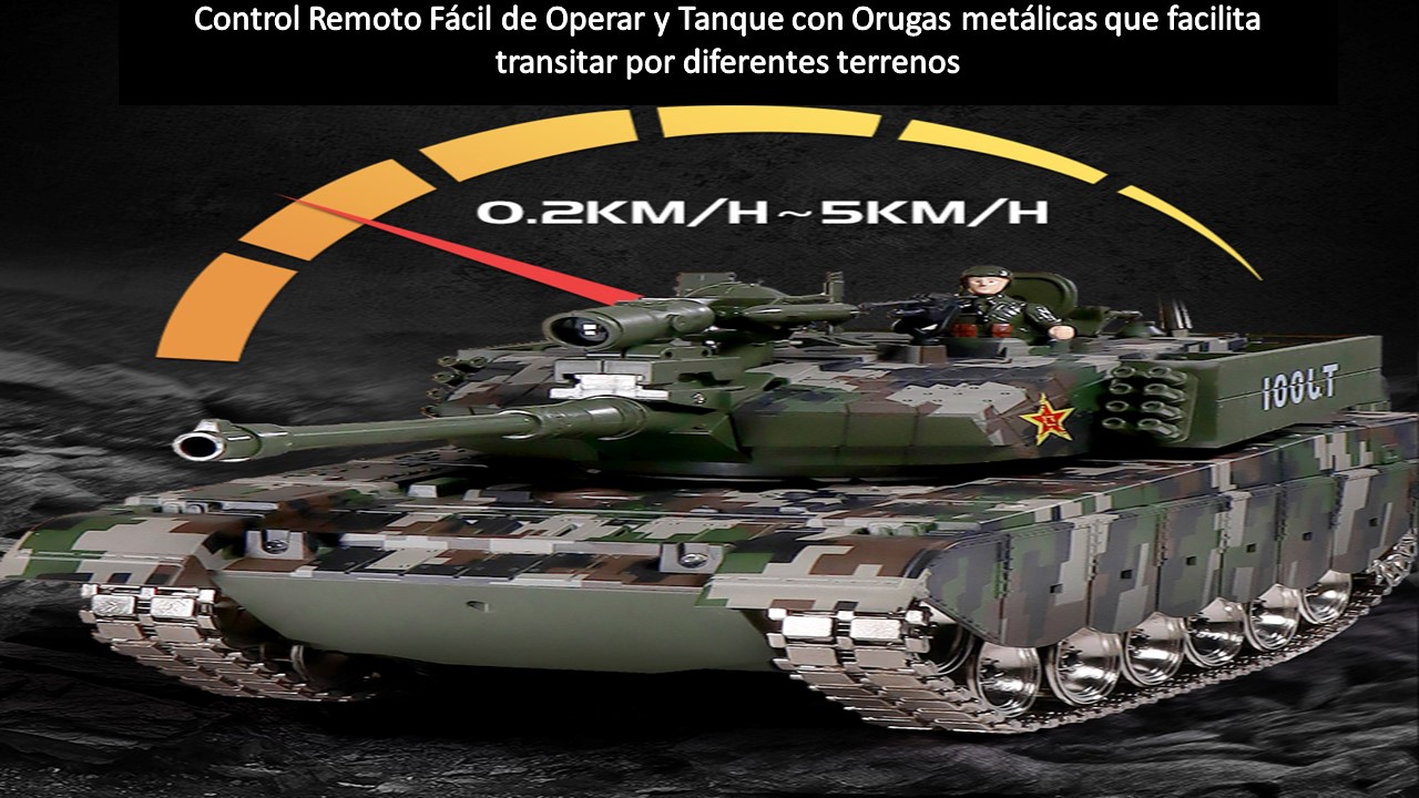 Tanque Blindado TJ001 radiocontrolado con Orugas Metálicas