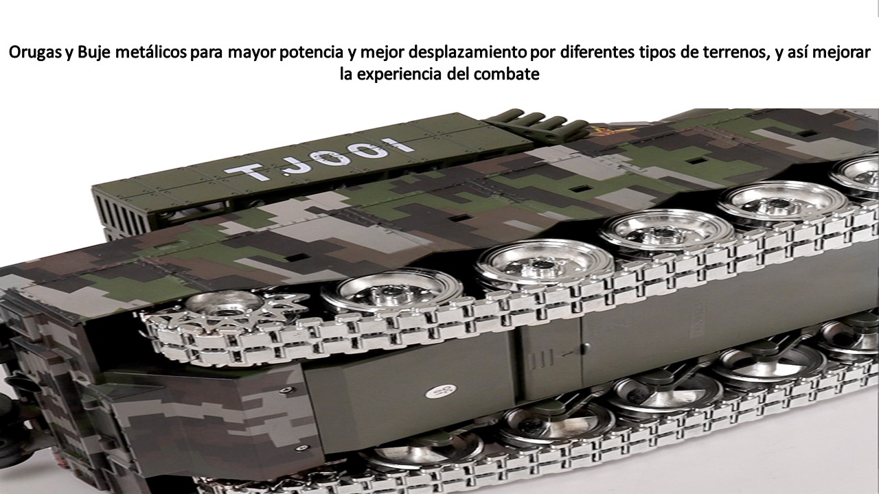 Tanque Blindado TJ001 radiocontrolado con Orugas Metálicas