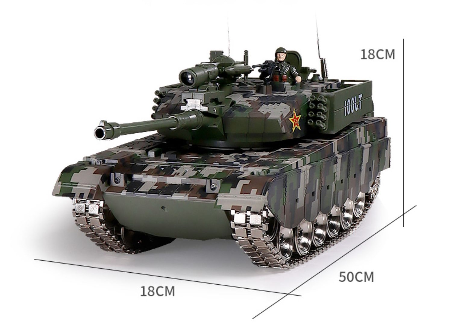 Tanque Blindado TJ001 radiocontrolado con Orugas Metálicas