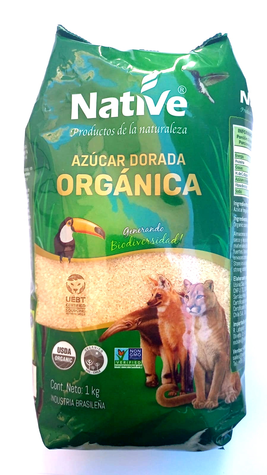 Azúcar De Caña Orgánica, 1kg, Native