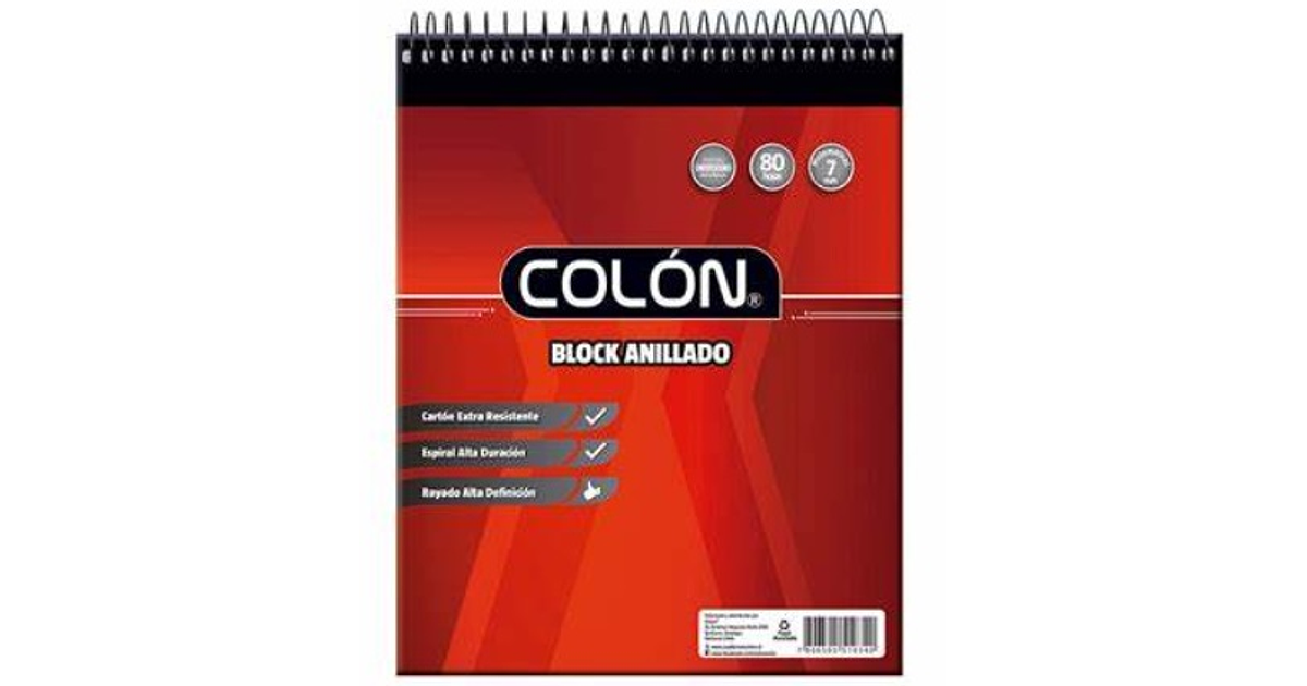 BLOCK COLON ESCOLAR ESPIRAL 7MM
