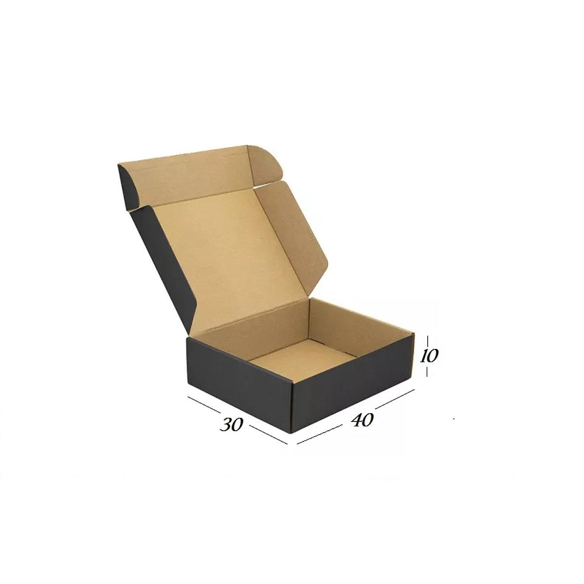 CAJA AUTOARMABLE NEGRA 40x30x10