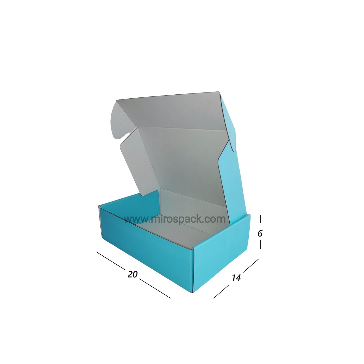CAJA AUTOARMABLE CELESTE 20X14X6