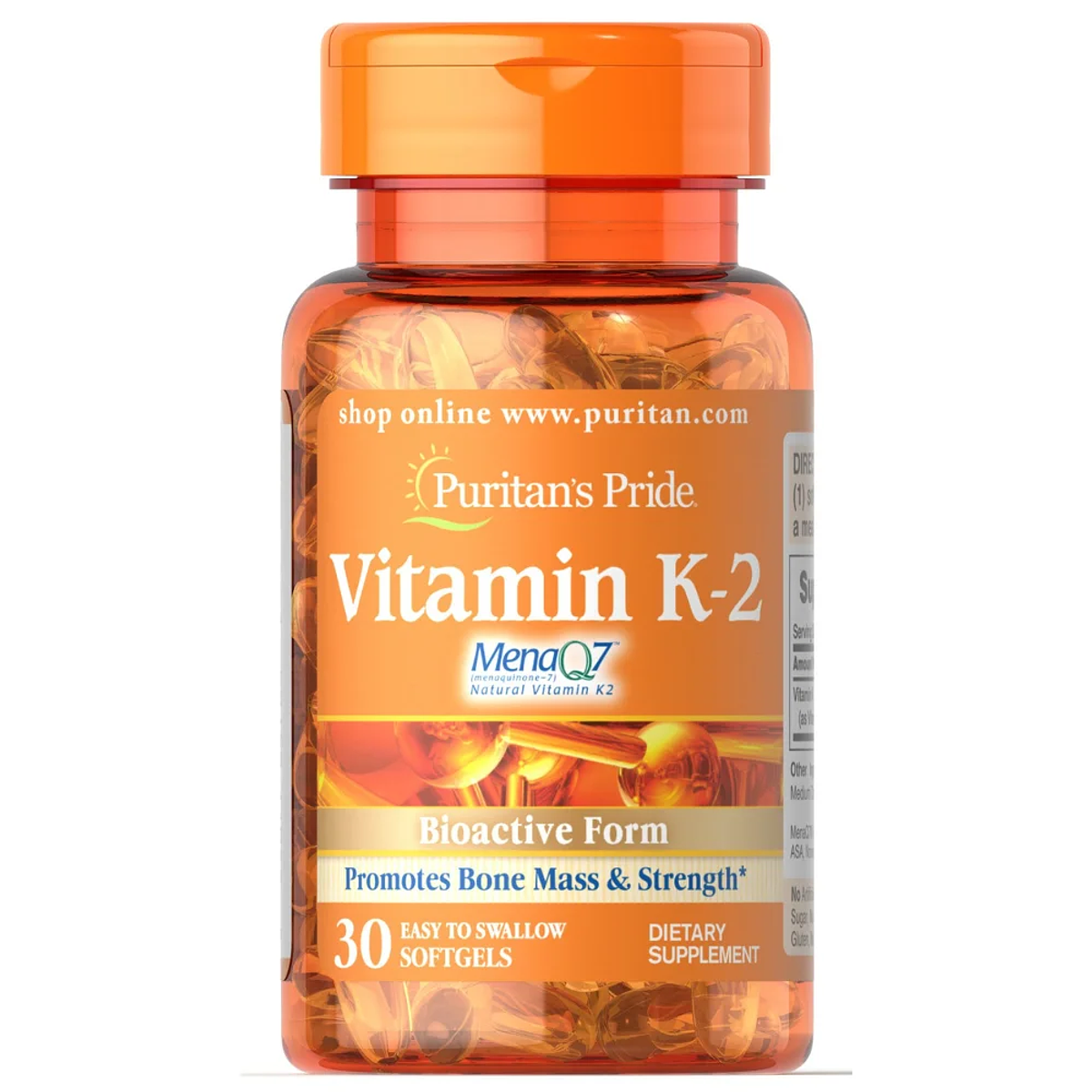 Vitamina K2 30 Softgels 100 mg Puritan's Pride