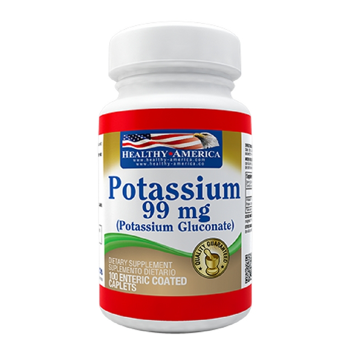 Potassium 99mg 100 caplets Healthy America