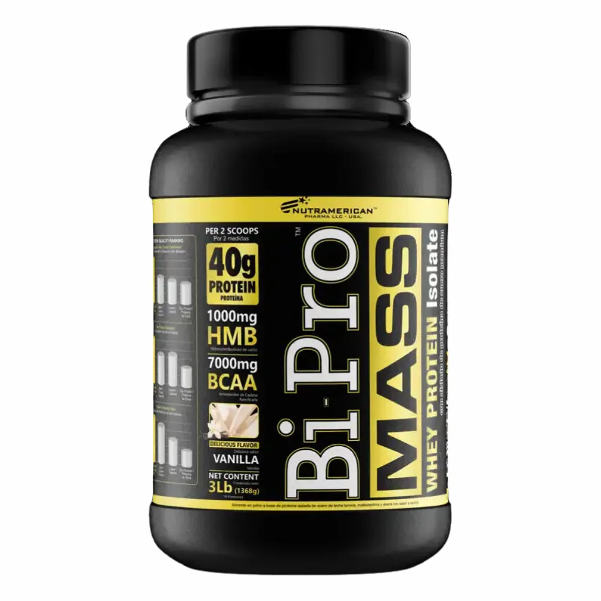 Bi Pro Mass Whey Protein 3 Lb Nutramerican | Mis Vitaminas