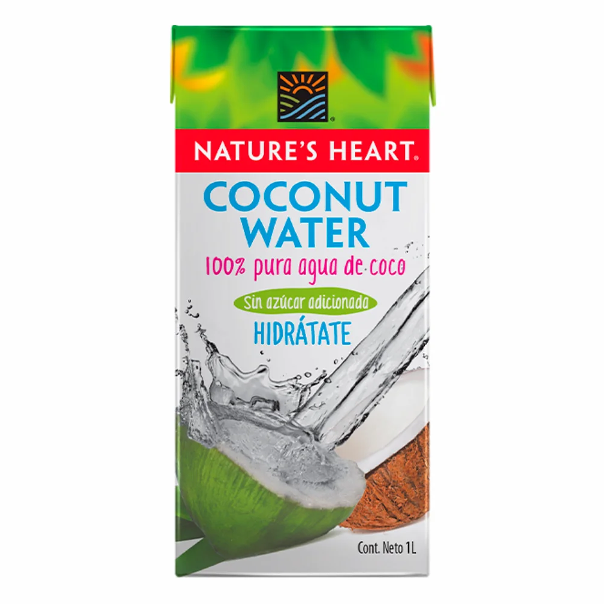 Agua de Coco Sin Azúcar 1 L Nature's Heart | Mis Vitaminas