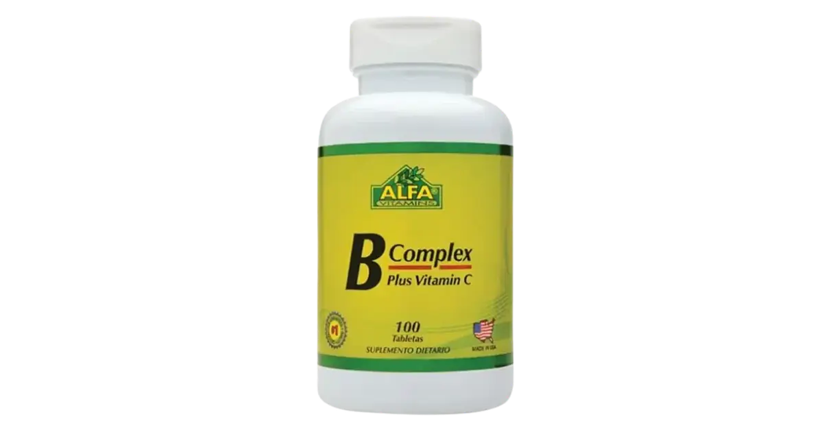 B Complex Plus Vitamin C 100 Tabletas Alfa Vitamins