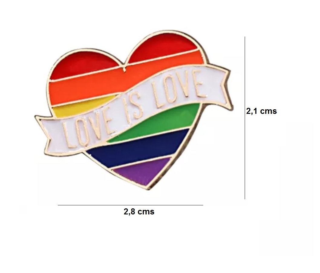 Pin Broche Love is love dorado LGBTQ+