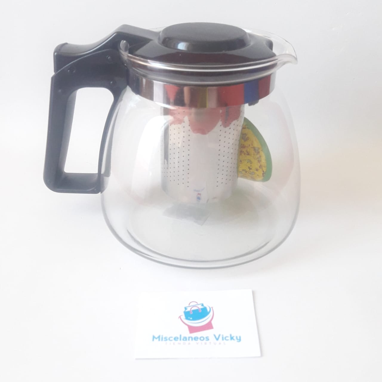 Tetera de vidrio con filtro metalico 900 ml