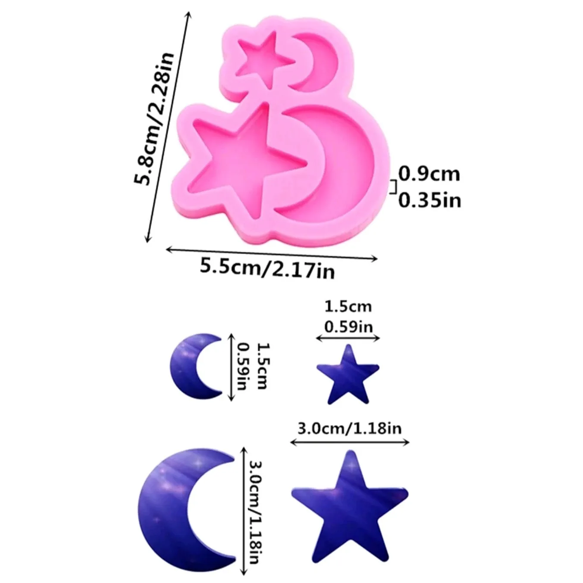 Molde lunas y estrellas