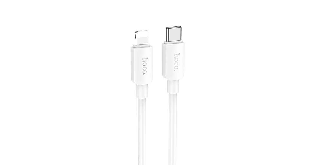 Cable Hoco X96 Hyper USB C PD a Lightning 2.4A 1m Blanco