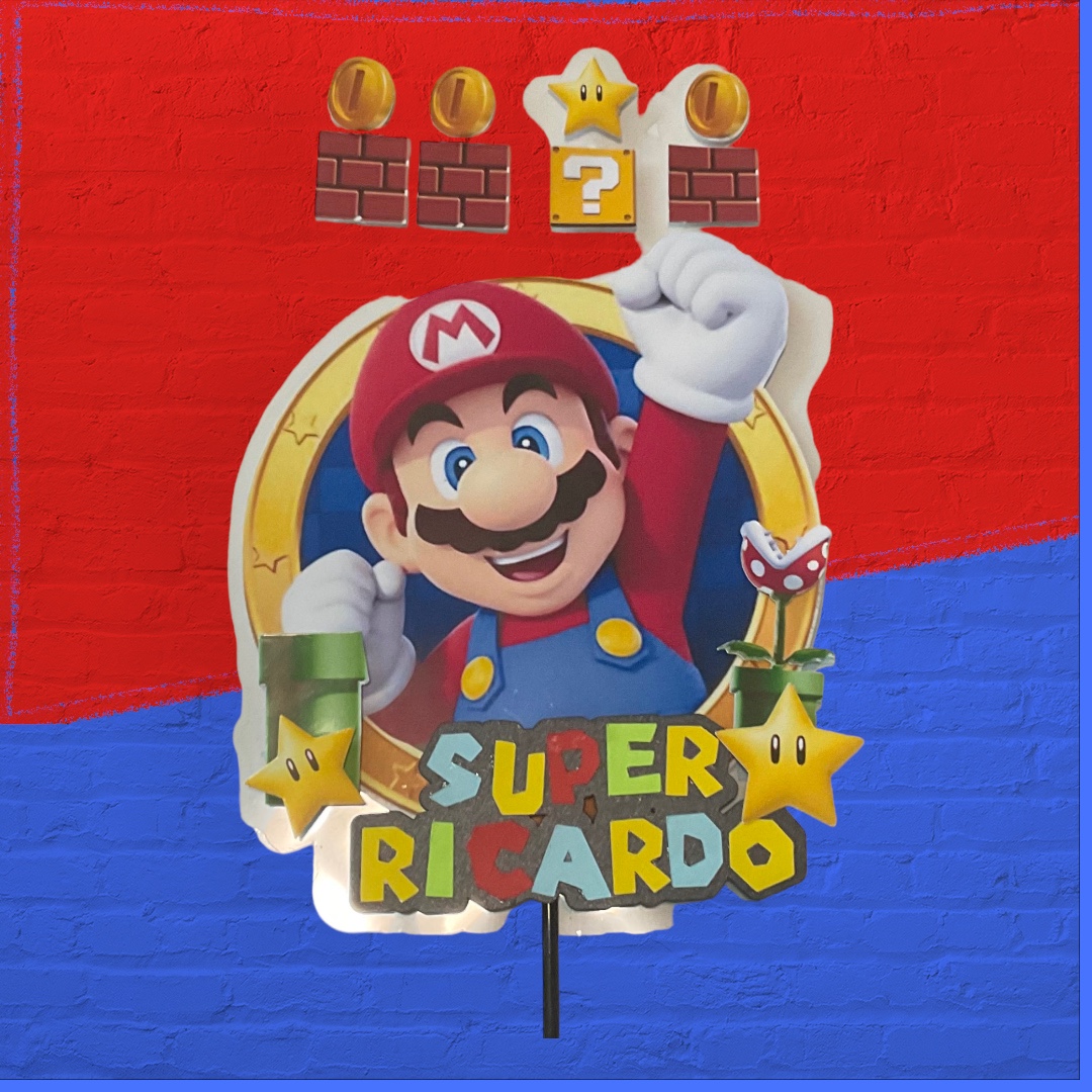 Topper para pastel Mario Bross