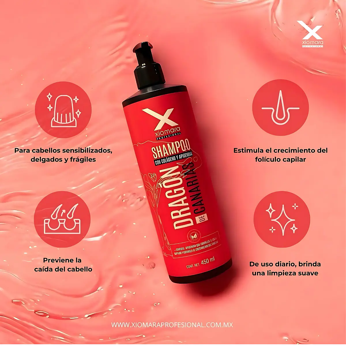 Shampoo Dragon de Canarias, Estimula el crecimiento Xiomara