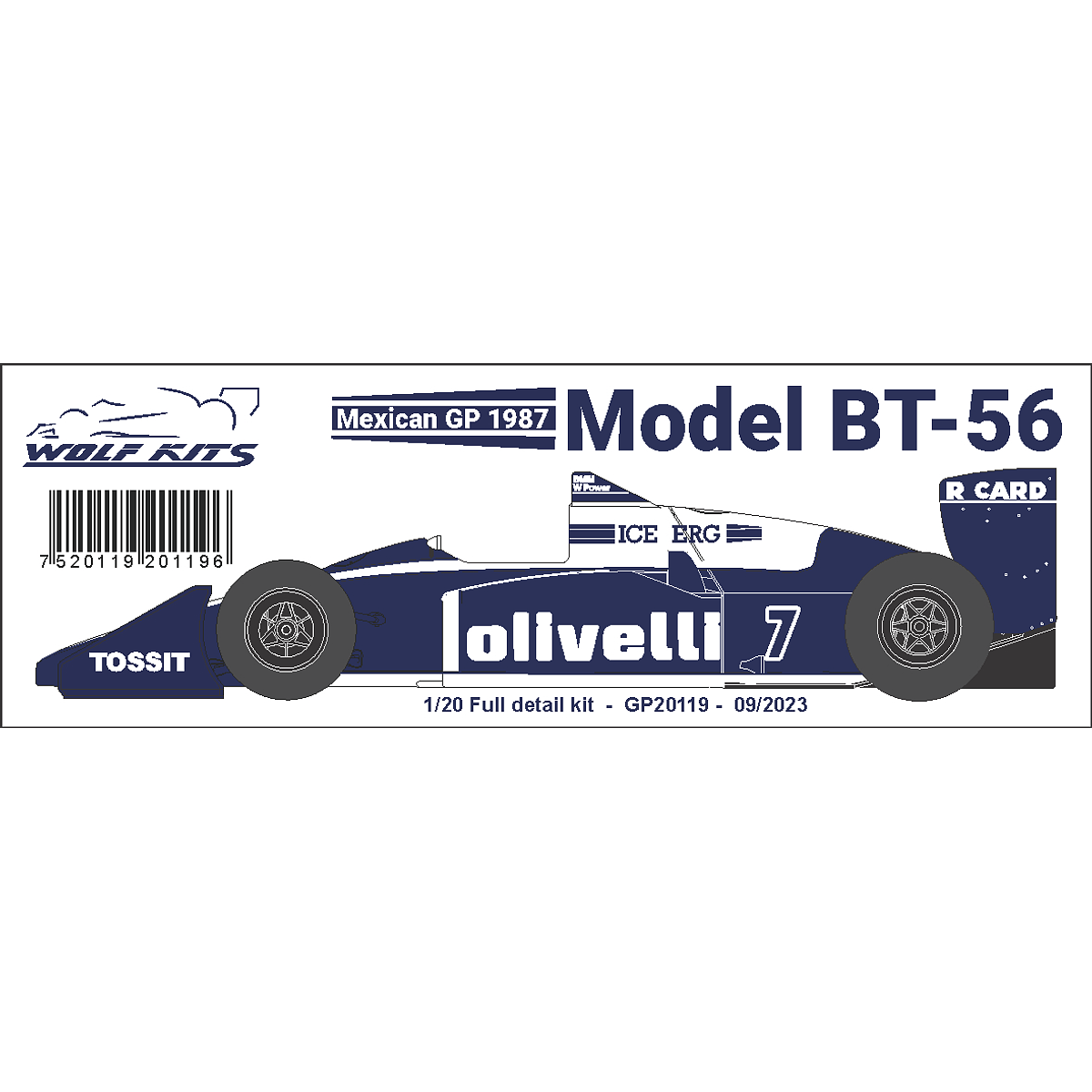 1/20 F1 Resin kit - Brabham BT56 Mexican GP 1987