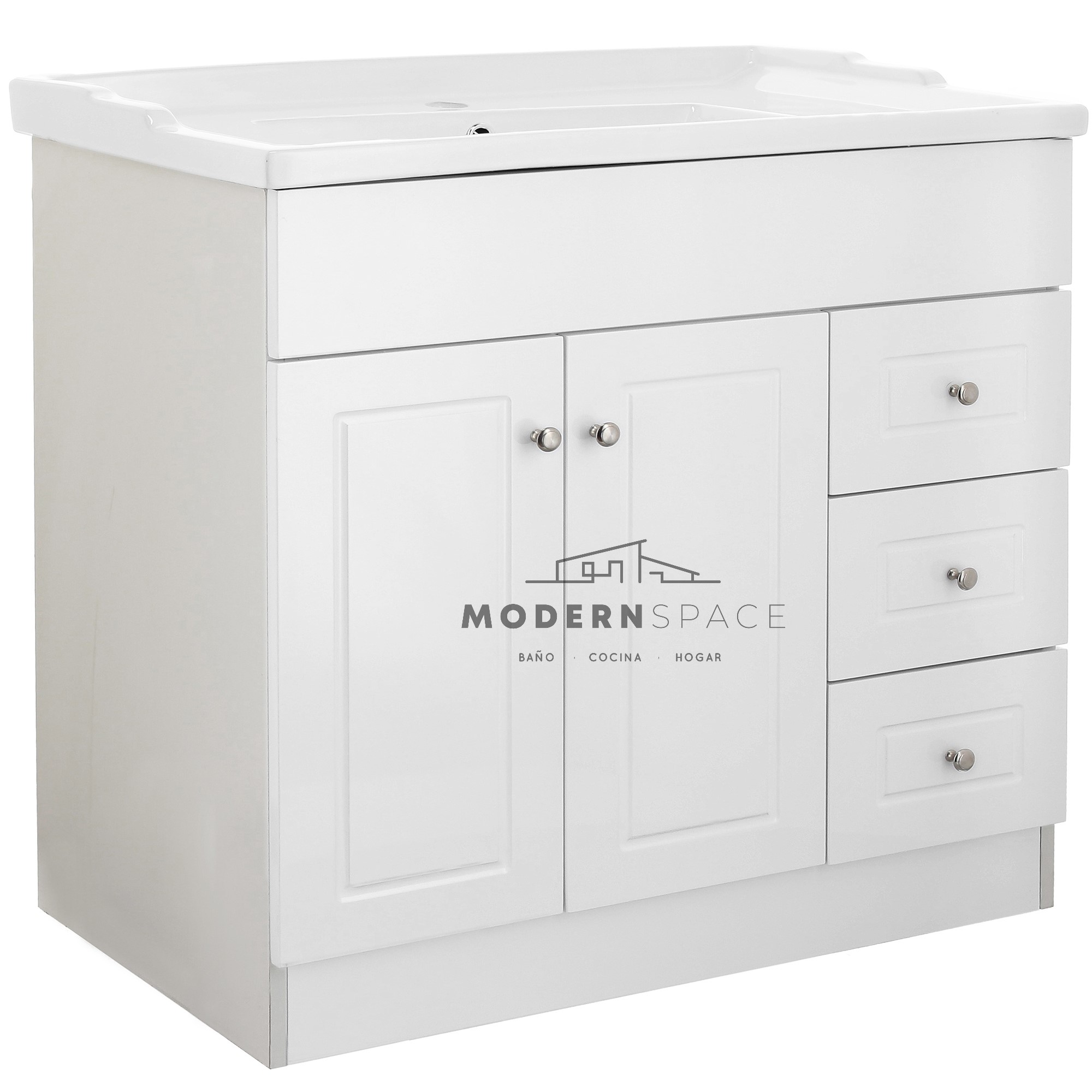 Mueble Vanitorio Mas Cubierta 80x47 Cm Blanco