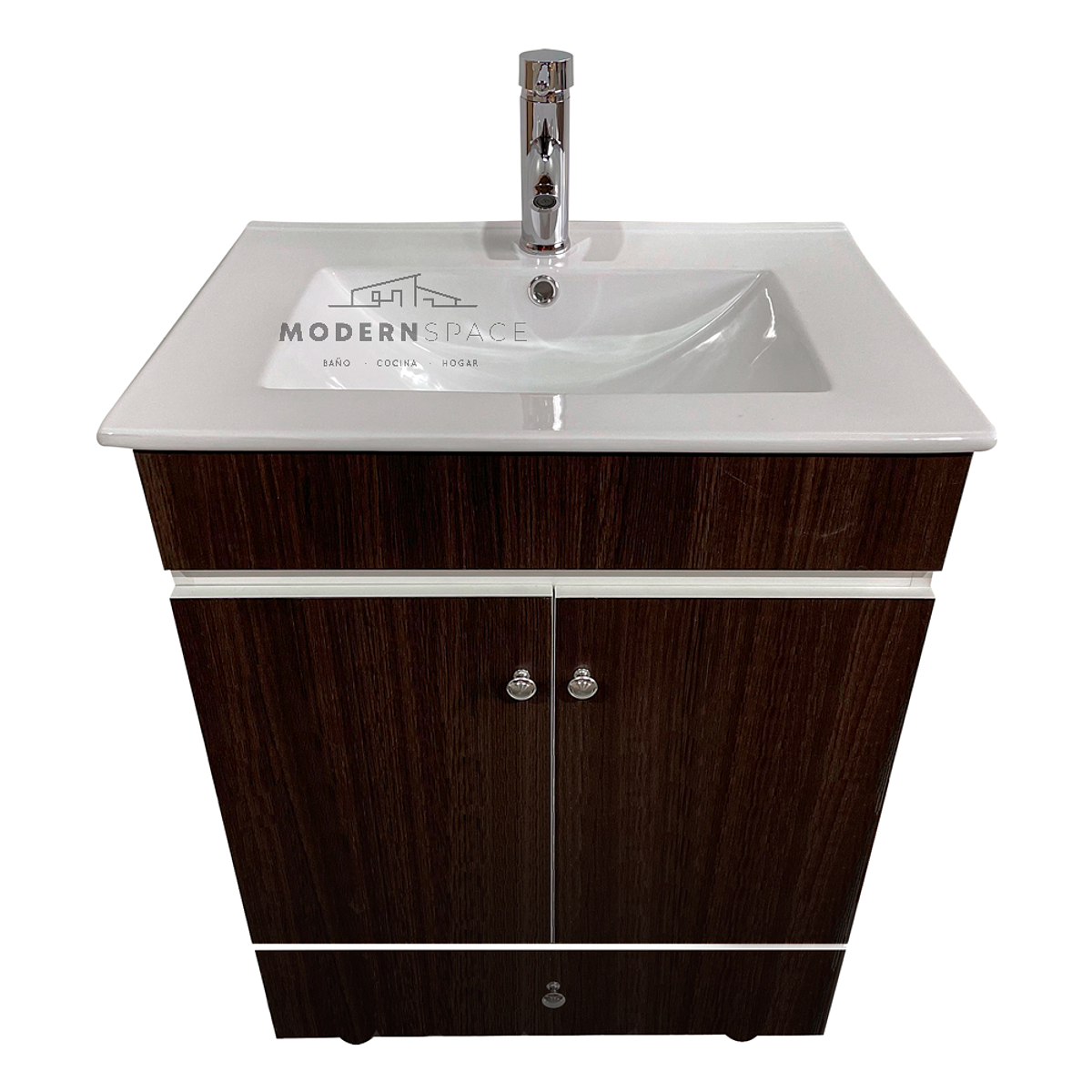 Vanitorio Mdf 60x47cm Con Patas, Loza Y Griferia