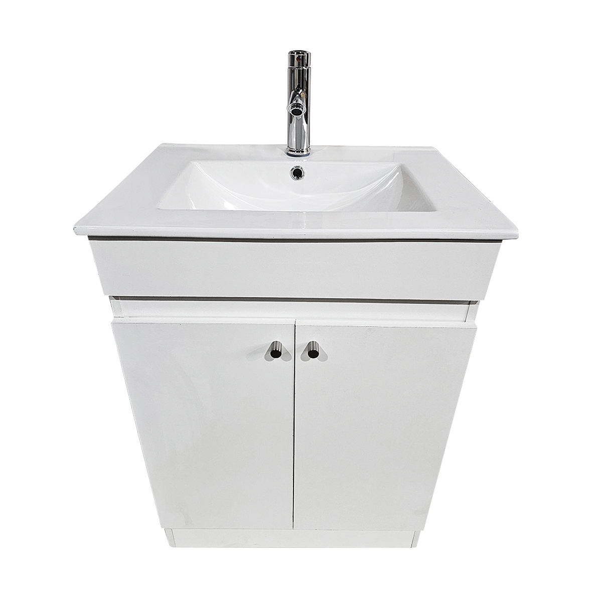 Vanitorio Mdf 60x47cm Blanco Con Cubierta De Loza Y Griferia