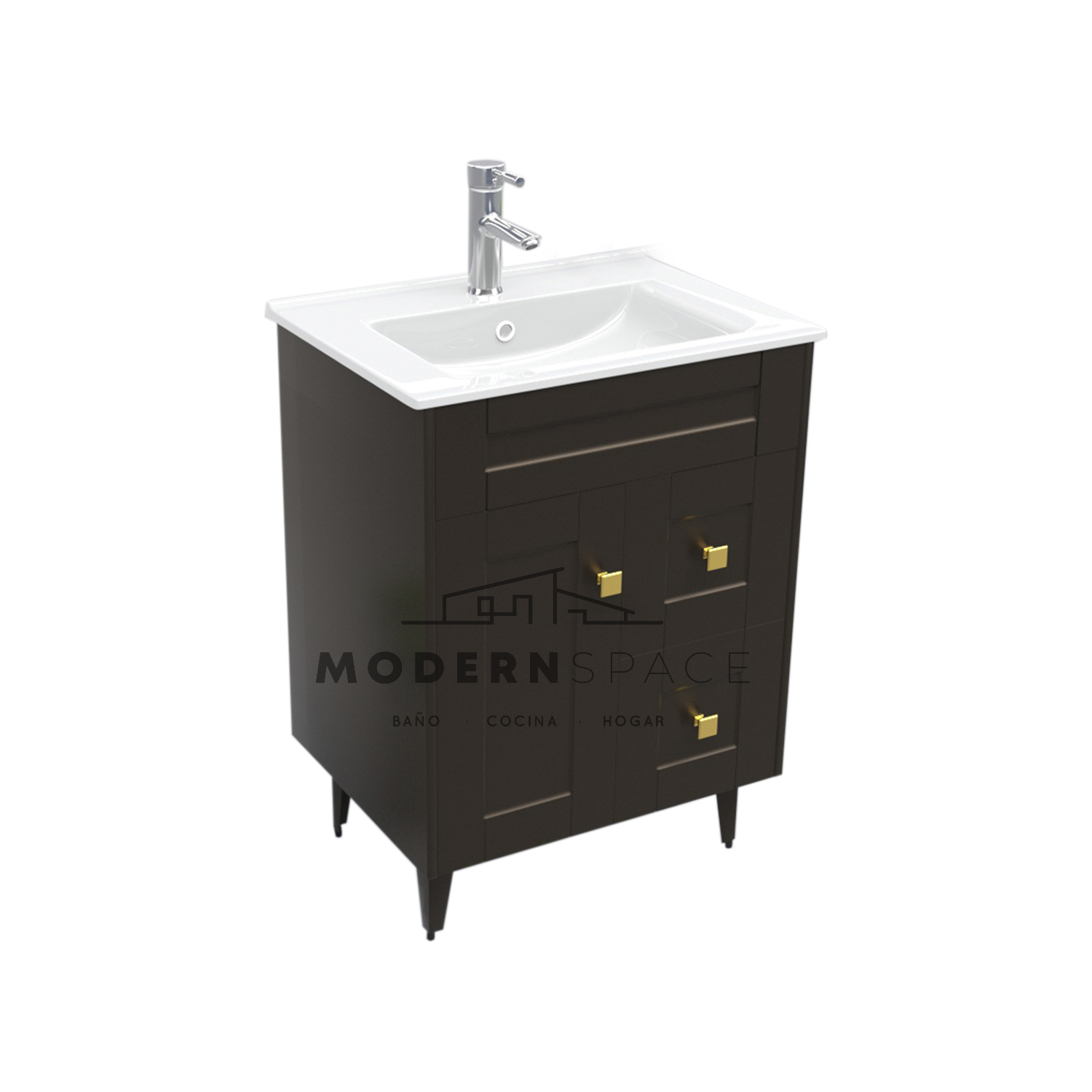 Kit Vanitorio 60x47cm Deluxe Cafe Con Patas, Completo