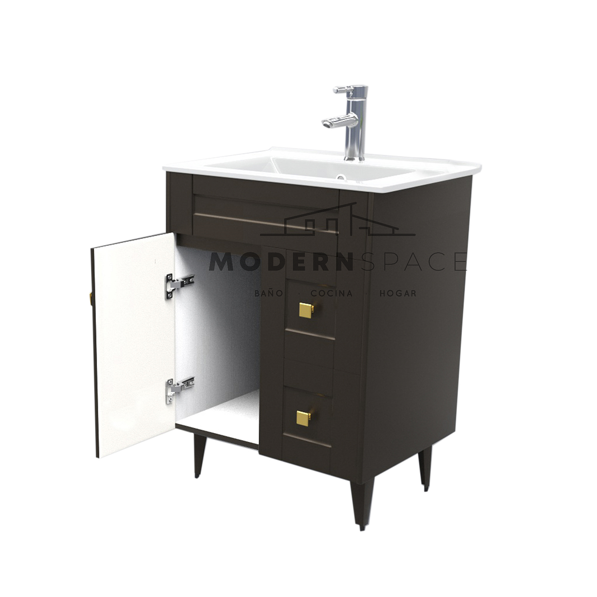 Kit Vanitorio 60x47cm Deluxe Cafe Con Patas, Completo