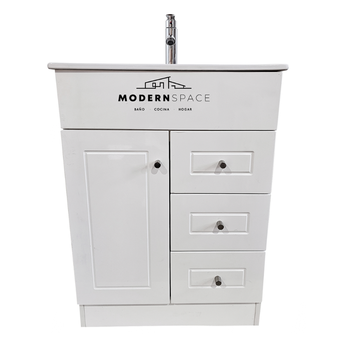 Kit Mueble Vanitorio 60x47cm Termolaminado, Blanco /completo