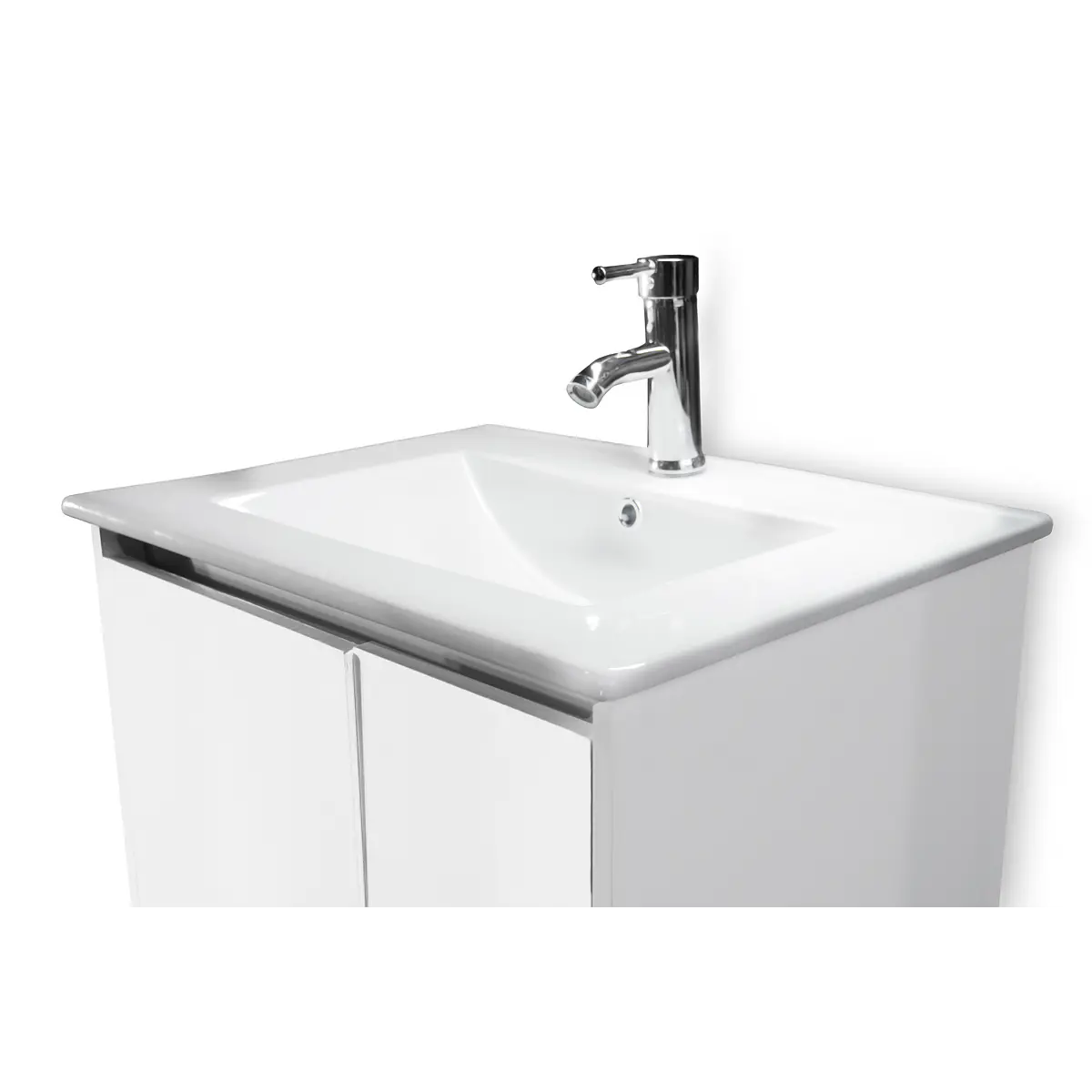 Vanitorio 60x47 Cm Termolaminado Blanco Con Loza Plana Compl