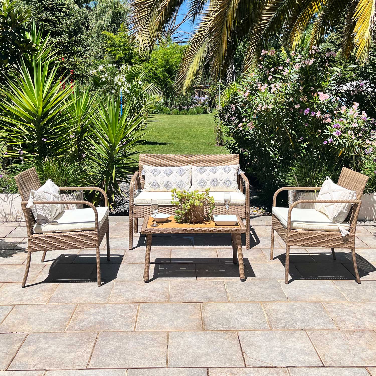 Juego Living Terraza Florencia 4 Pers