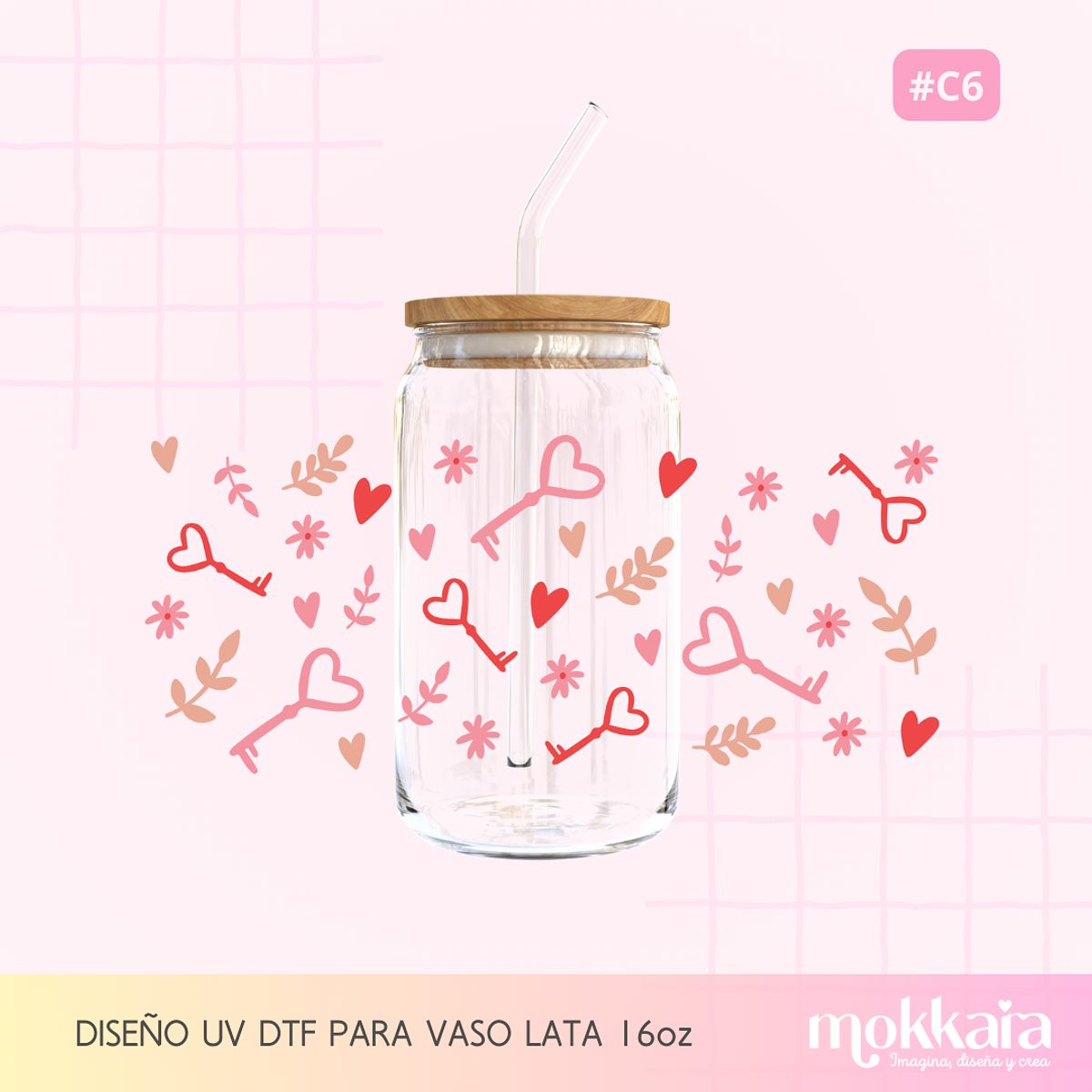 Láminas de corazón UV DTF