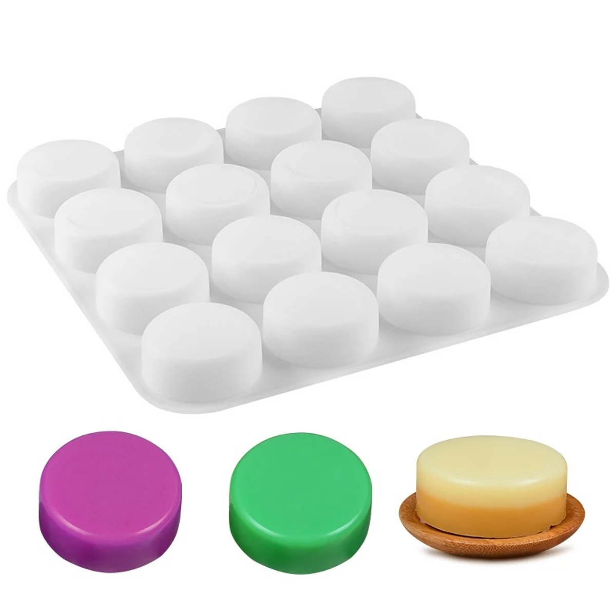 Molde circular bordes redondos 16 cavidades