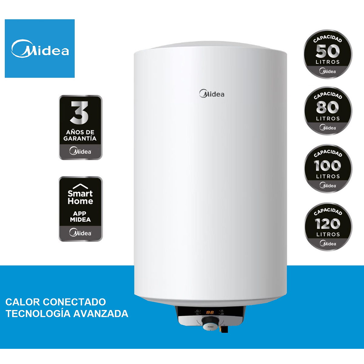 Termo Eléctrico con Wifi Eléctrico de Muro MIDEA Elije el tu | MovaHaus