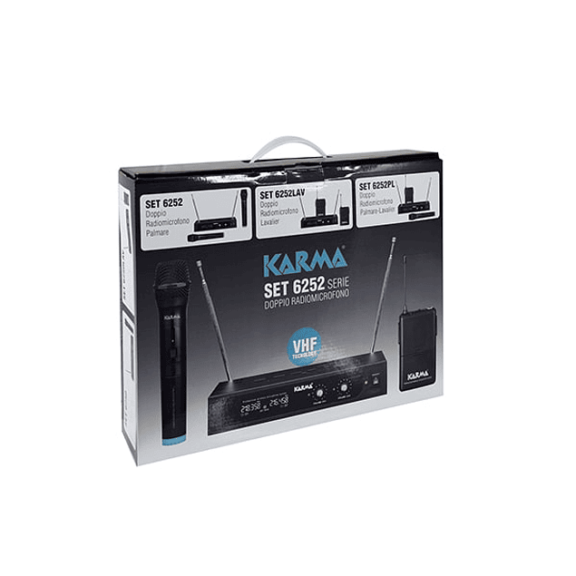 Microfone Mão s/ Fios (2 unid) + Receptor VHF 210/216MHz