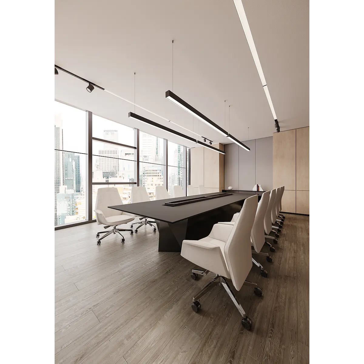 Luminária / Régua LED Suspensa Preta/Branca 40W 1,2 Metros 3