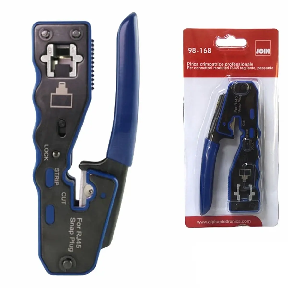 Alicate De Cravar 8p8c / RJ45 Para Fichas Passante Alpha