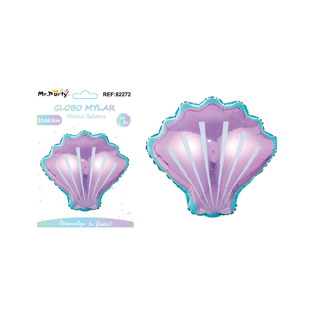 Globo metálico concha morada 51*54.5cm