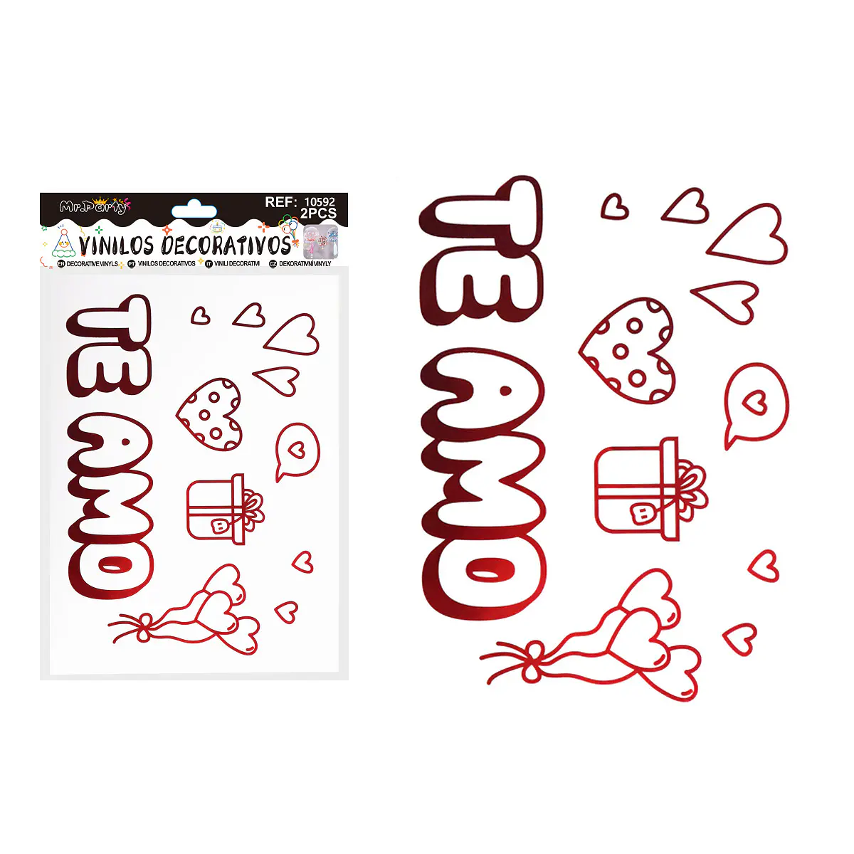 Sticker Te AMO para globo burbuja 2pcs