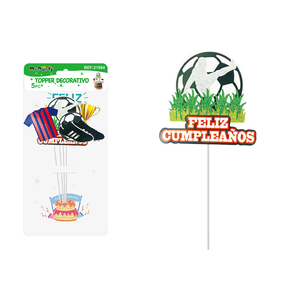 Cake Topper de fútbol 5pcs