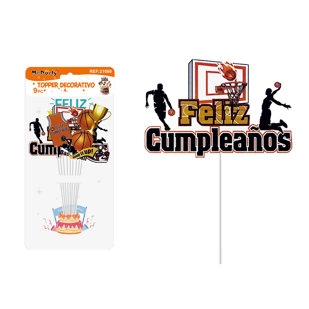 Cake Topper de baloncesto 9pcs