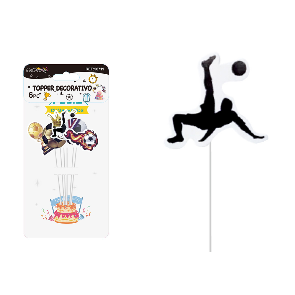 Cake Topper serie fútbol 19.5cm 6pcs