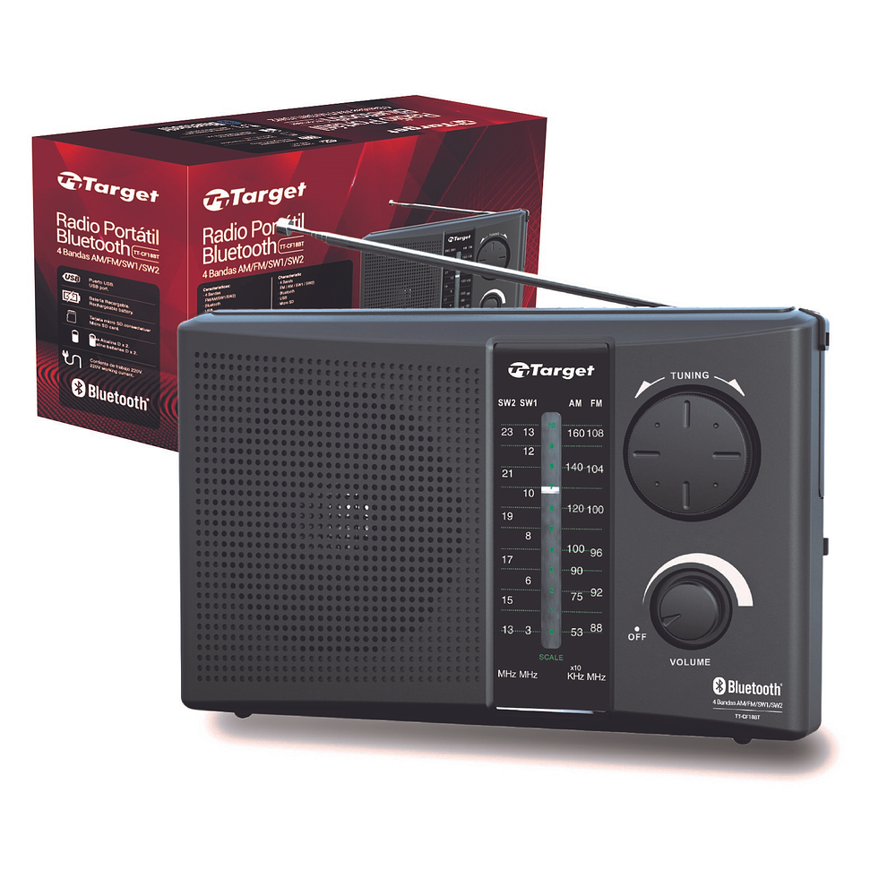 RADIO PORTATIL BLUETOOTH TARGET TT-CF18BT