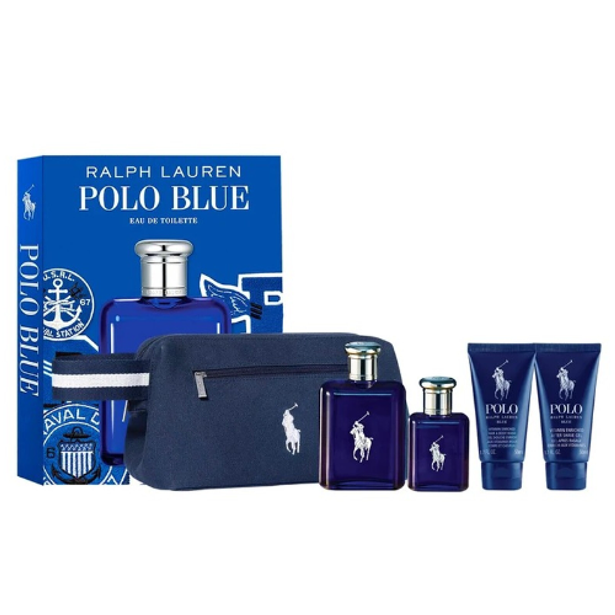 POLO BLUE EDT 125 ML + 40 ML+ SHOWER GEL 50 ML + AFTER SHAVE