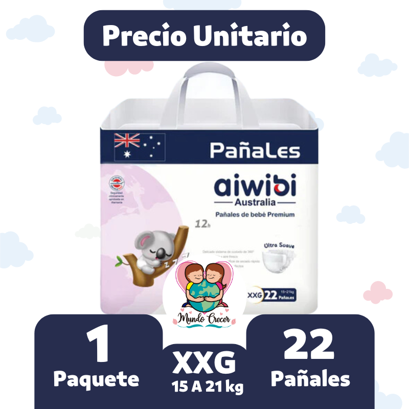 Aiwibi Premium Maleta de 22 Pañales Talla XXG