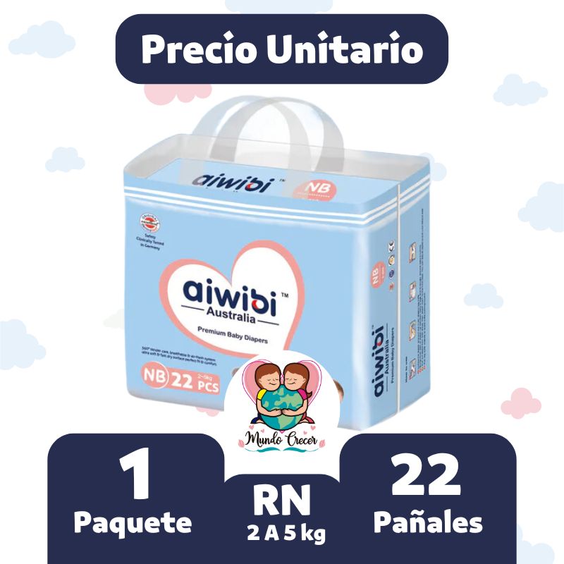 Aiwibi Premium Maleta de 22 Pañales Talla RN
