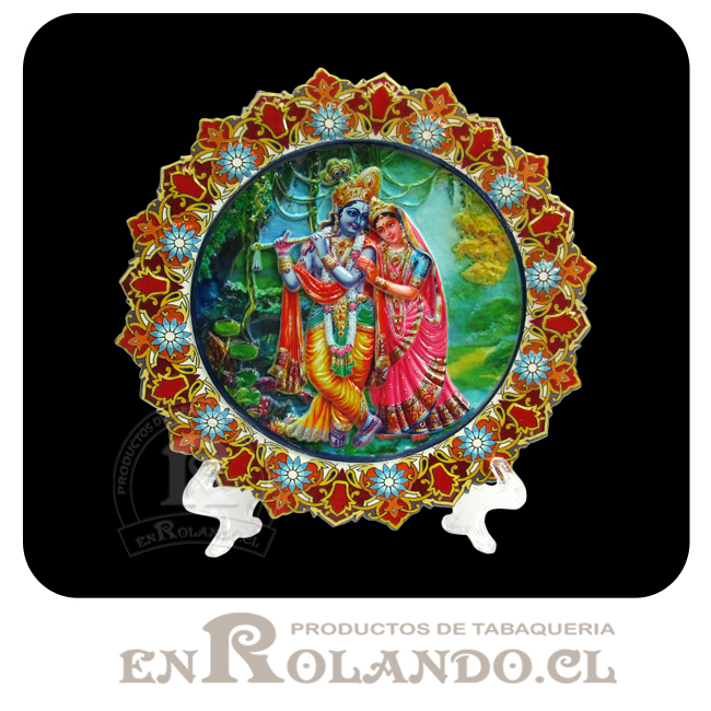 Plato Decorado Krishna y Radha en Relieve ($2.990 x Mayor)