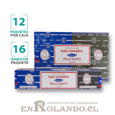 Incienso Satya Duo Nag Champa y Palo Santo ($6.500 x Mayor